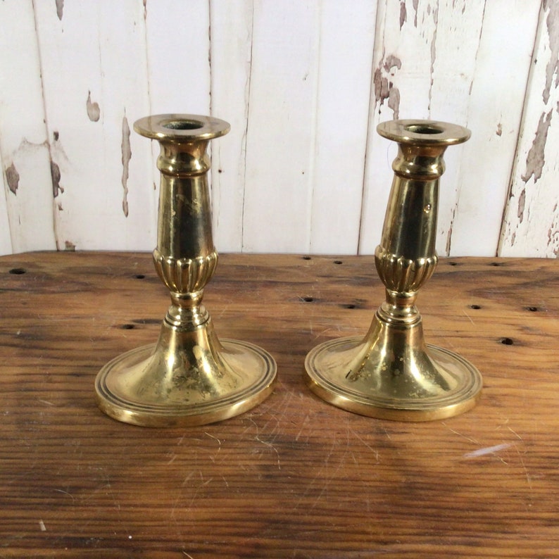 Vintage Solid Brass Candle Holders, Taper Candle Holders - Etsy