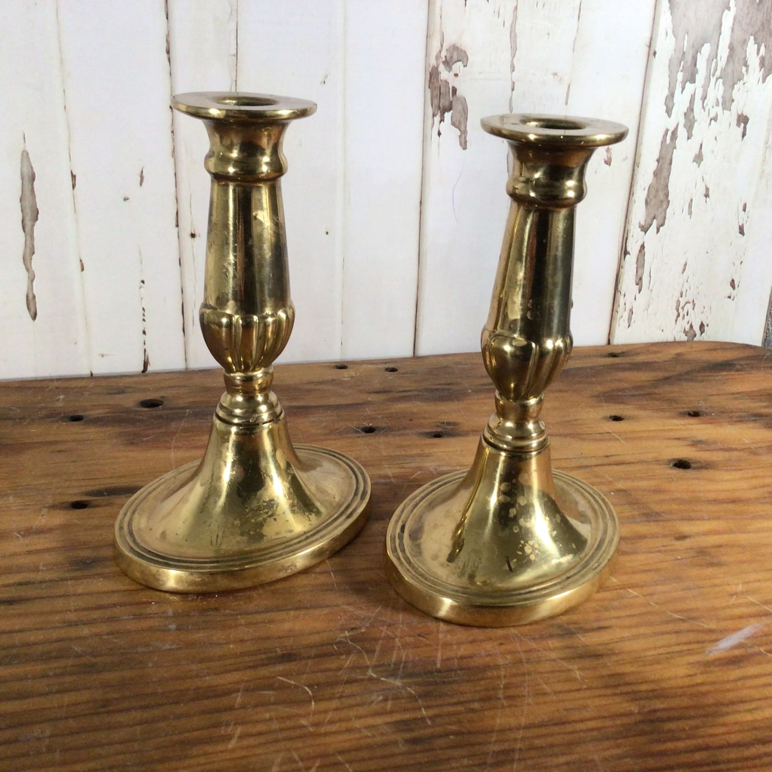 Vintage Solid Brass Candle Holders, Taper Candle Holders - Etsy