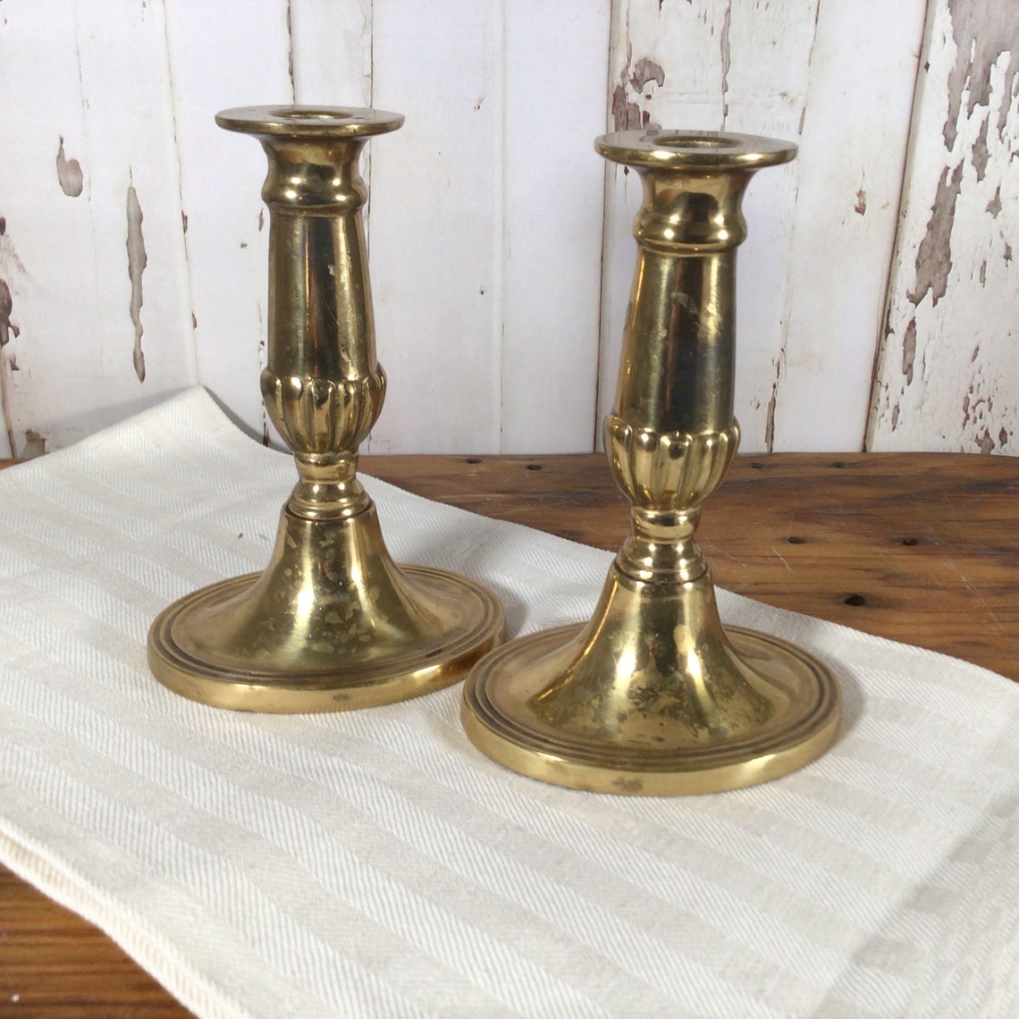 Vintage Solid Brass Candle Holders, Taper Candle Holders - Etsy