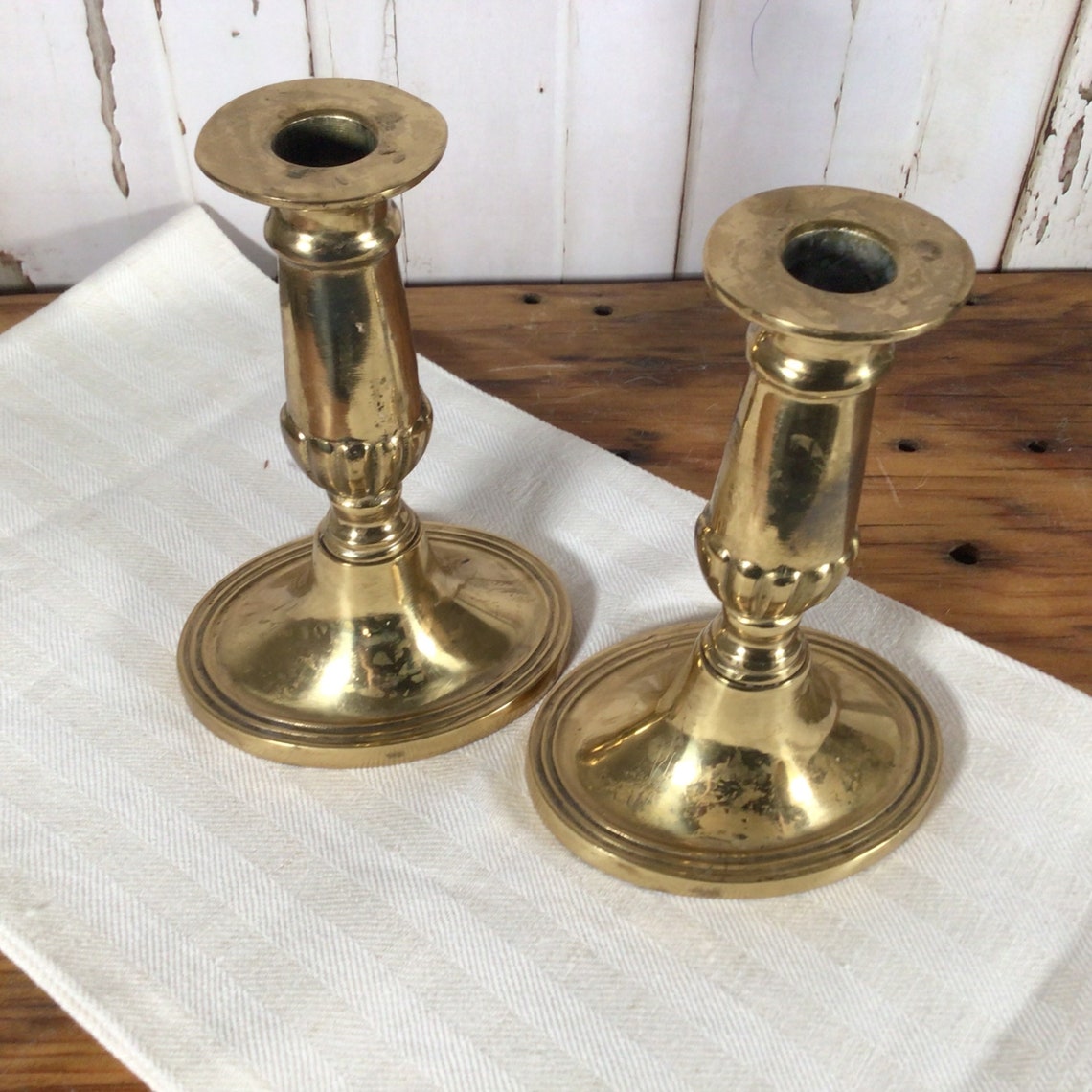 Vintage Solid Brass Candle Holders, Taper Candle Holders - Etsy