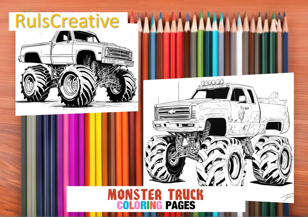 Children Coloring Pages Monster Truck for Coloring Books PDF Download ...