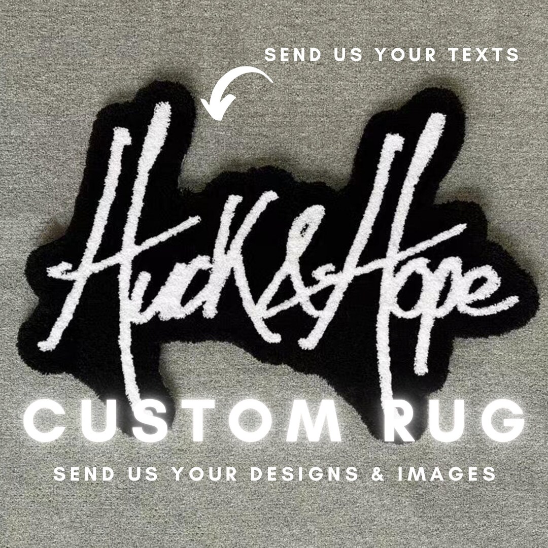 Custom Name Tag Tufted Rugs Design Name Text Tufting Rug - Etsy