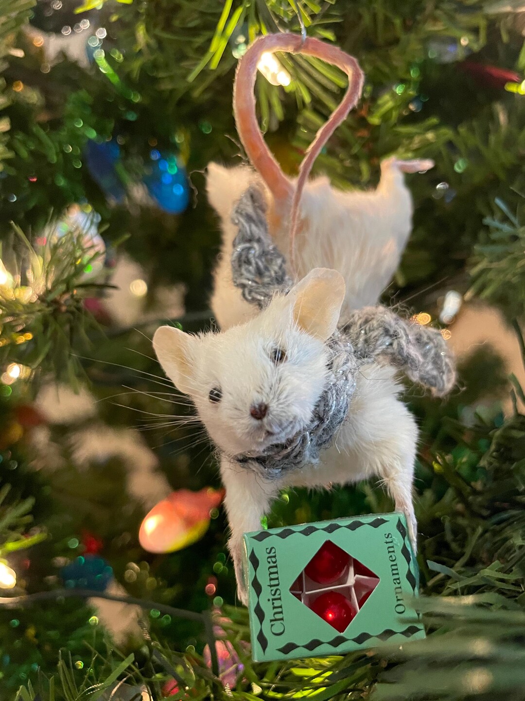 Christmas Taxidermy Mouse Decoration - Etsy