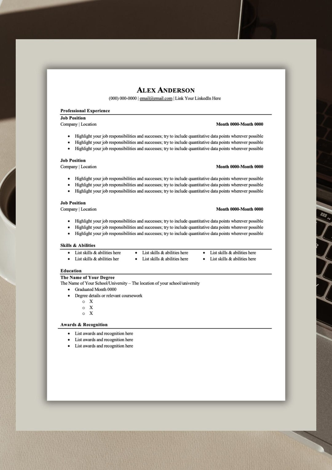 Recruiter-approved, ATS Friendly Professional Resume Template With ...