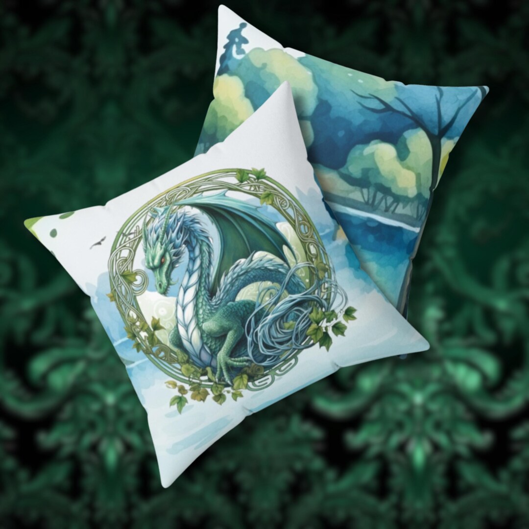 Divine Dragoncore Faux Suede Pillow, Mythical Home Decor and Gift for ...