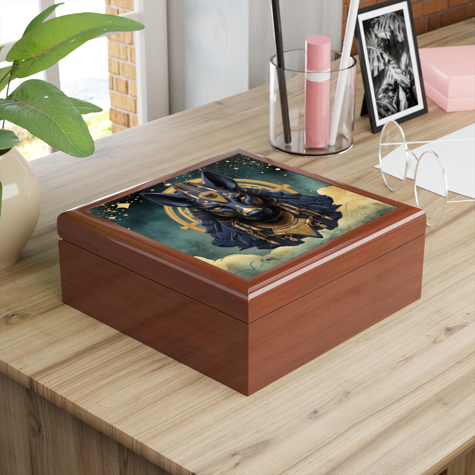 Anubis Egyptian God Jewelry Box Unique Trinket Holder for the Afterlife ...
