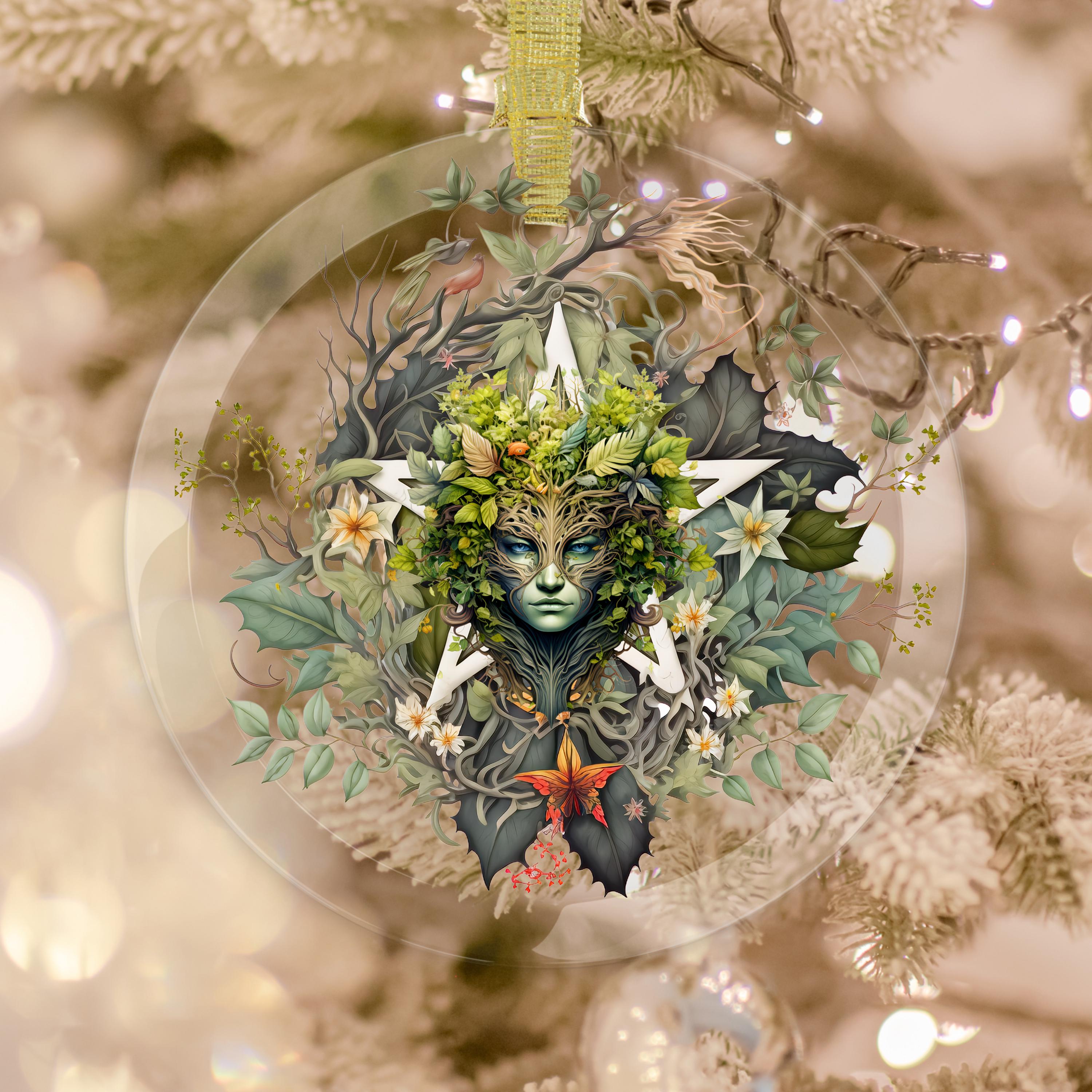 Honoring Gaia and Mother Earth: Green Lady Glass Ornament. Divine Pagan ...