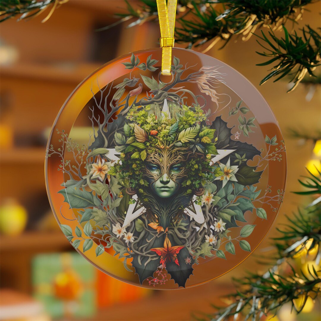 Honoring Gaia and Mother Earth: Green Lady Glass Ornament. Divine Pagan ...