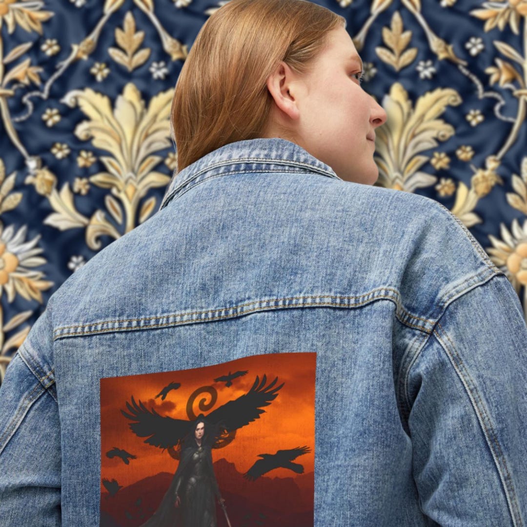 Irish Goddess Morrigan Women's Jean Jacket - Mythology Inspired ...