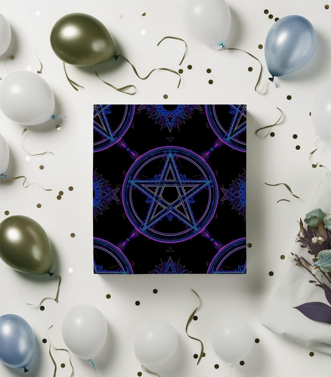 Celestial Wrapping Paper, Mystical Pentacle Gift Wrap Papers for Witchy ...