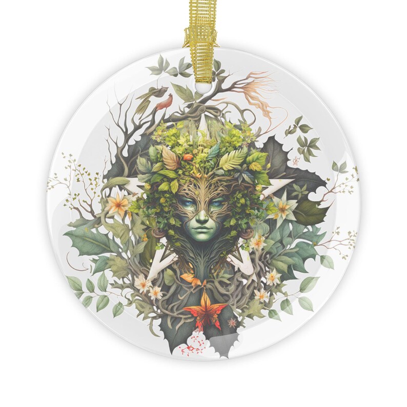 Honoring Gaia and Mother Earth: Green Lady Glass Ornament. Divine Pagan ...