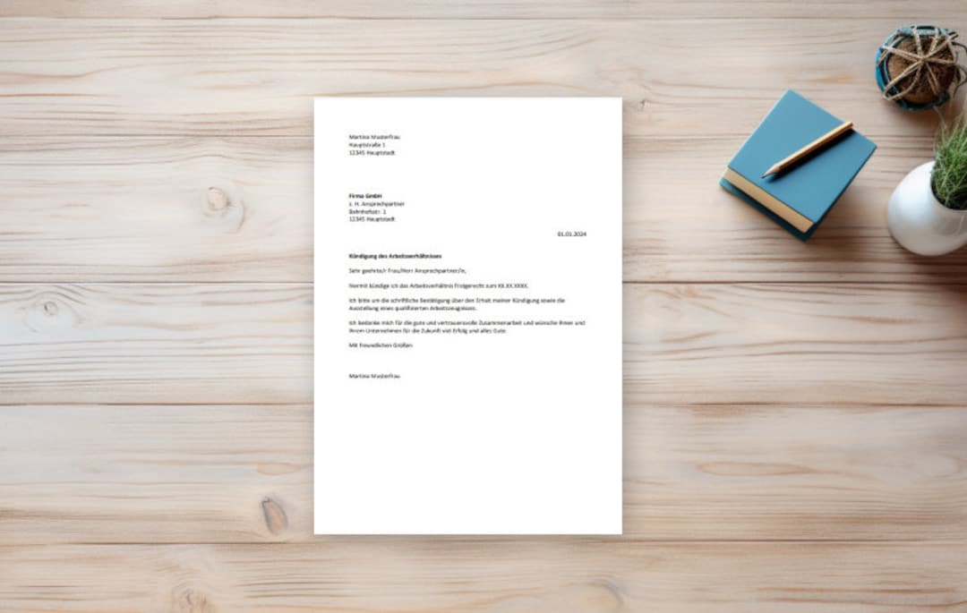 Termination Letter German Employee, Termination Template, Word Template ...