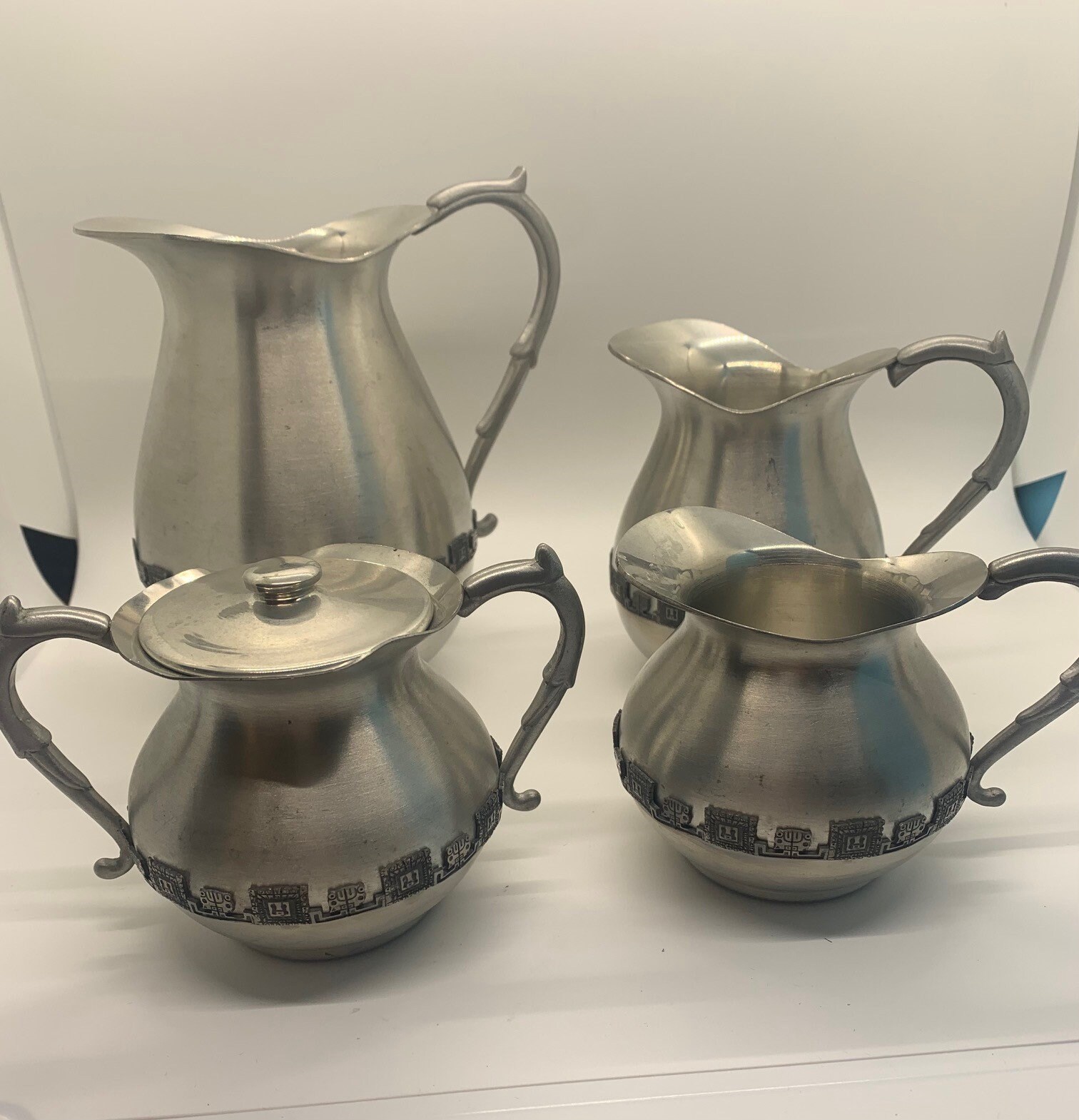 Vintage Pewter Coffee/tea Set Bolivian by Bopel - Etsy