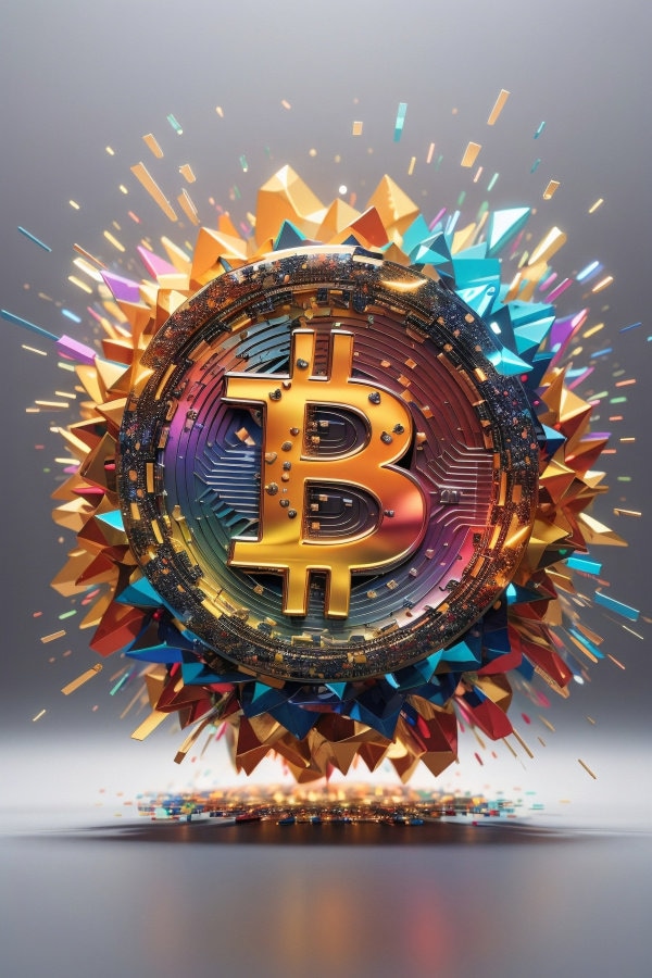 Printable Illustration of Stylized Bitcoin Coin Digital - Etsy