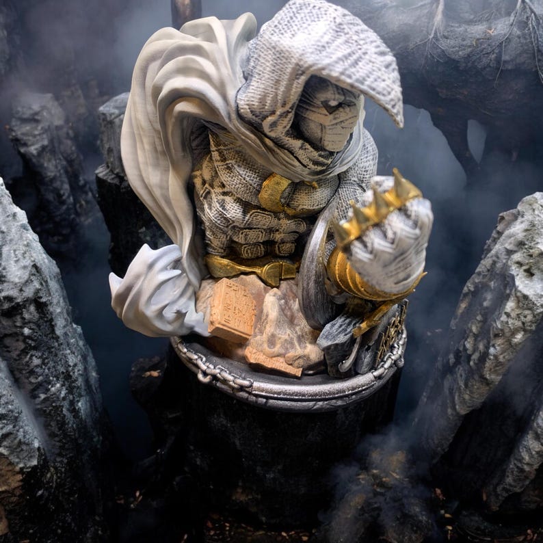 Moon Knight Figure (4k Resin 3D Printed and Painted) - Etsy