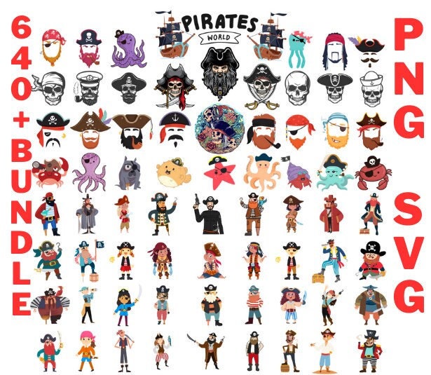 Cute Sea Pirates Svg Bundle, Pirate Svg, Pirate Ship Svg, Pirate ...