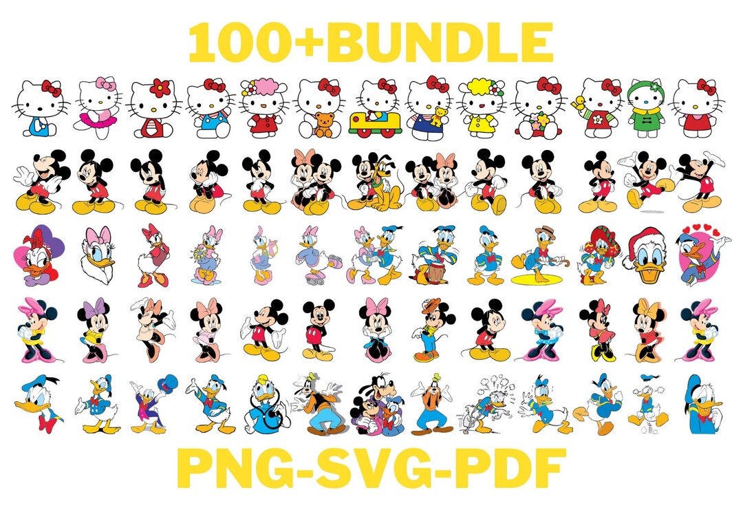 Mega Cartoon Collection High-quality PNG, SVG & PDF Graphics for ...
