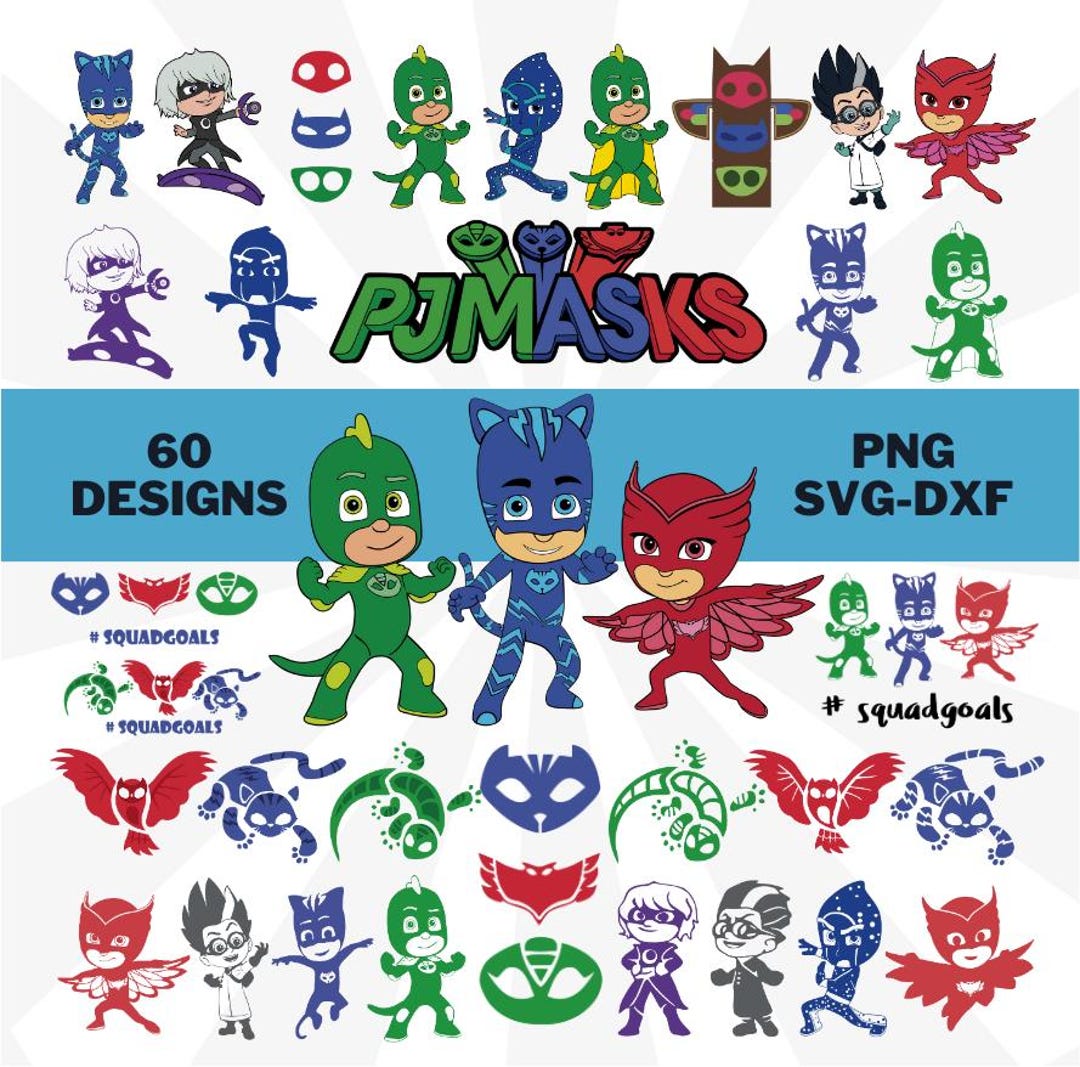 Pj Masks Svg Bundle, Pj Masks Png, Catboy Svg, Owlette Svg, Gekko Svg ...
