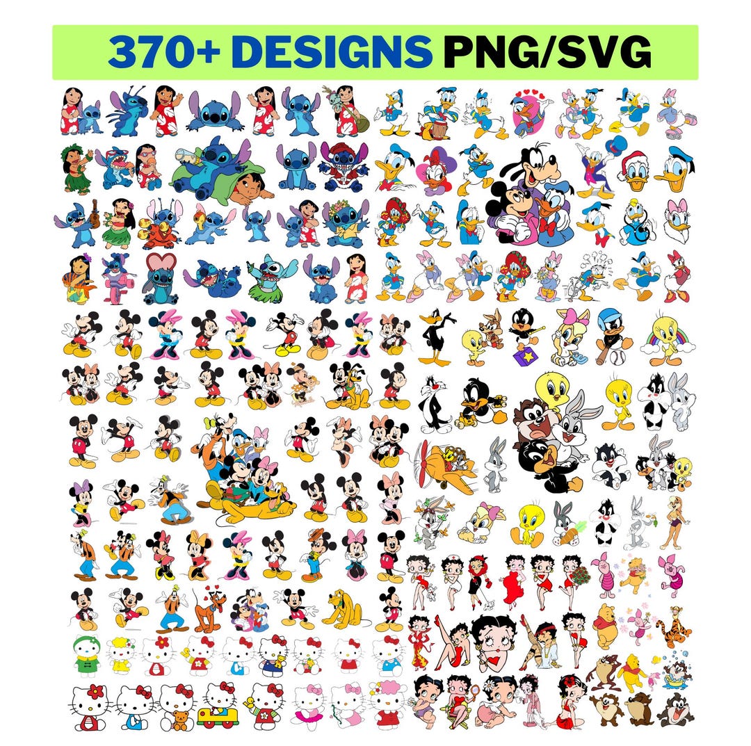 Cartoon Characters Svg Bundle, Cartoon Cricut Files, Cartoon Clipart ...
