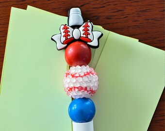 Baseball Pen (plus 15+ Beads) - Customizable Beadable Pen Kit (mystery ...