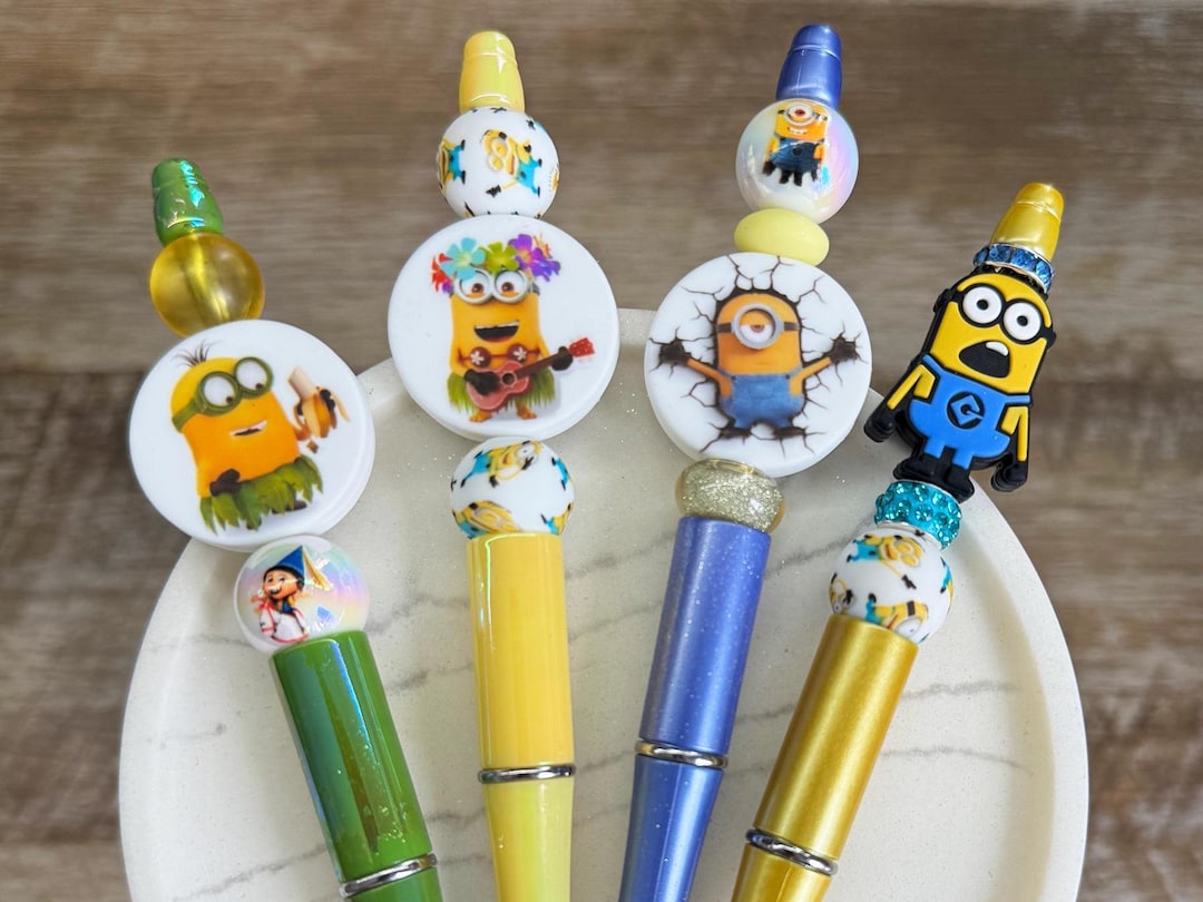 Minions Pen (plus 10+ Beads) - Customizable Beadable Pen Kit (mystery ...