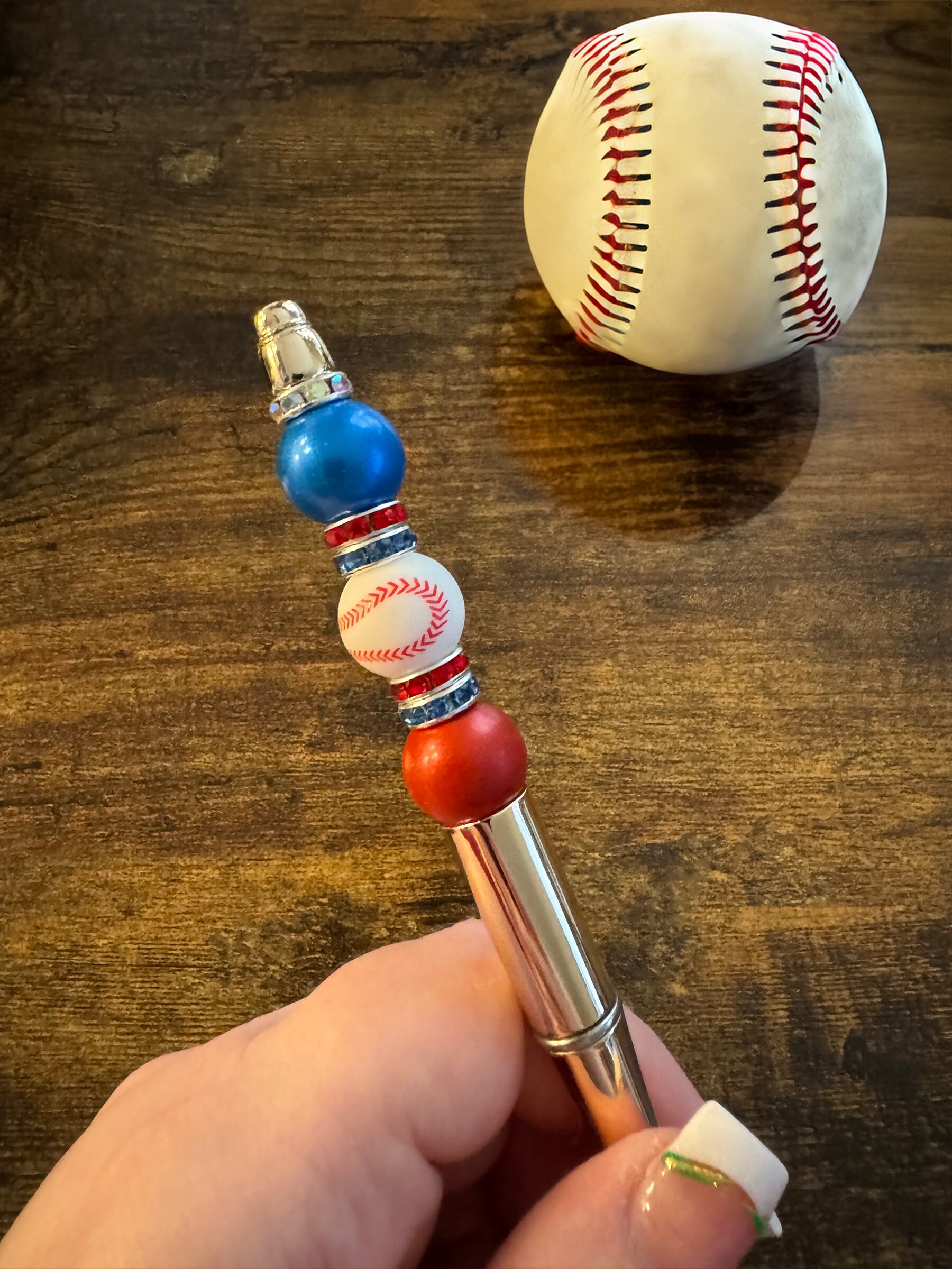 Baseball Pen (plus 15+ Beads) - Customizable Beadable Pen Kit (mystery ...