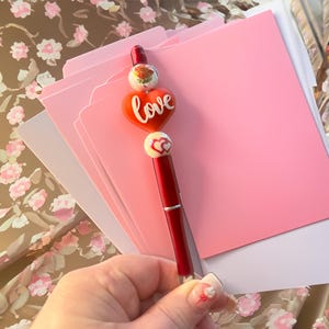 Conversation Heart Pen plus 15 Beads Valentine's Day Pen Customizable ...