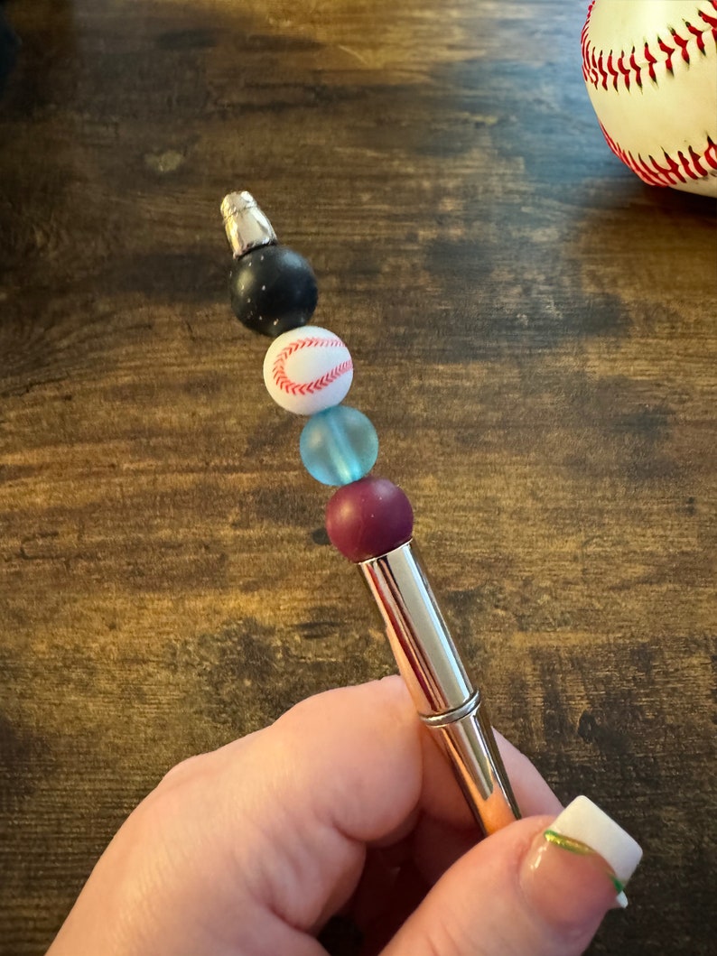 Baseball Pen (plus 15+ Beads) - Customizable Beadable Pen Kit (mystery ...