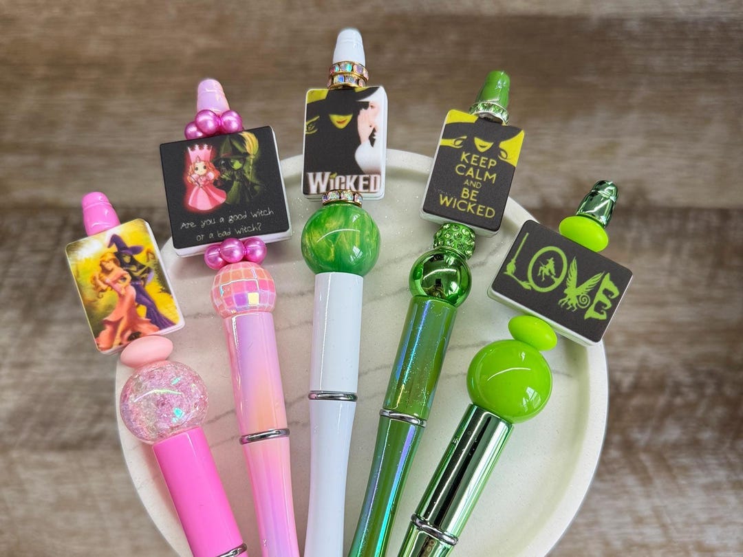Wicked Pen/pencil Duo (plus 30+ Beads) - Customizable Beadable Kit ...