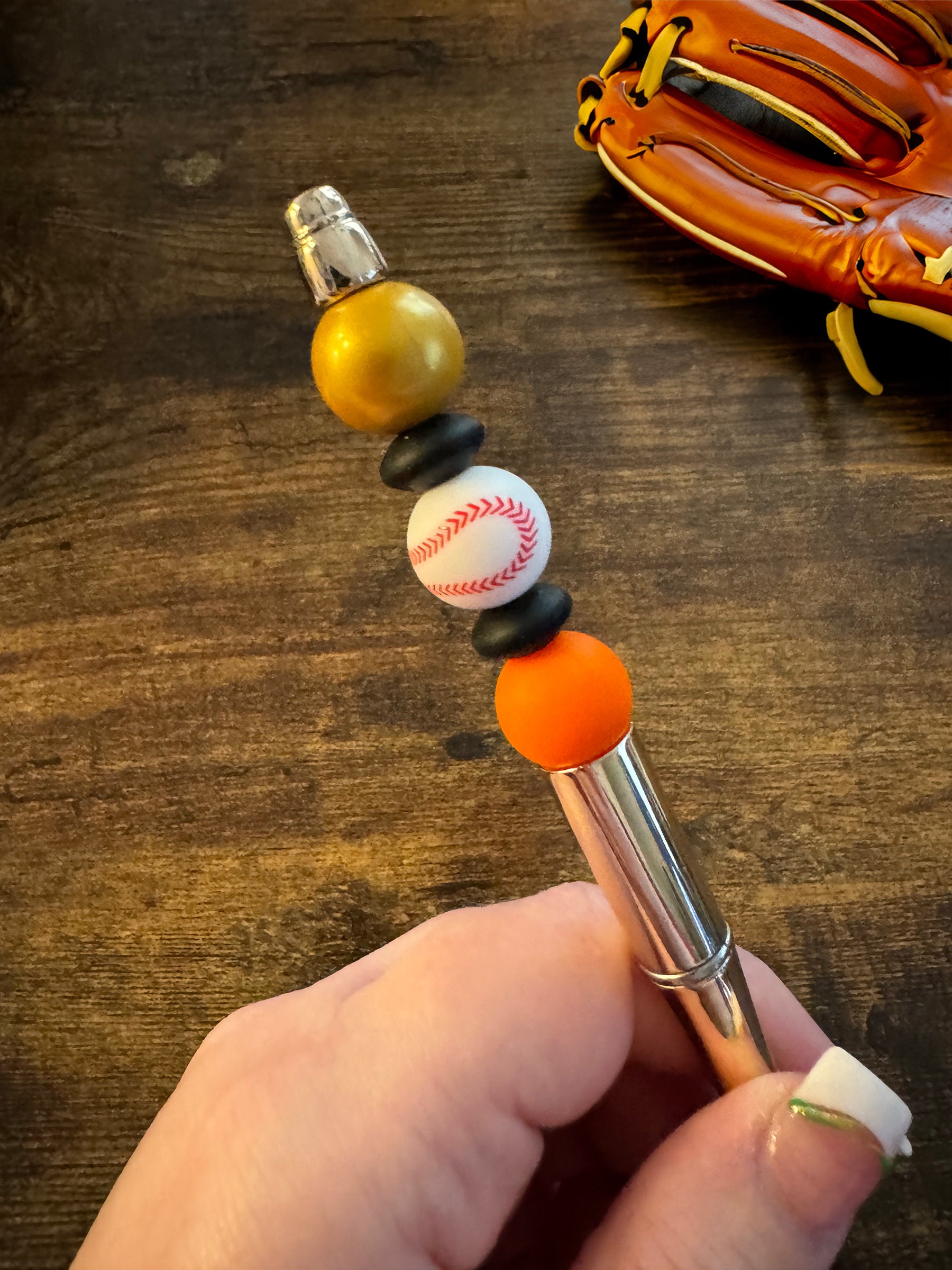 Baseball Pen (plus 15+ Beads) - Customizable Beadable Pen Kit (mystery ...