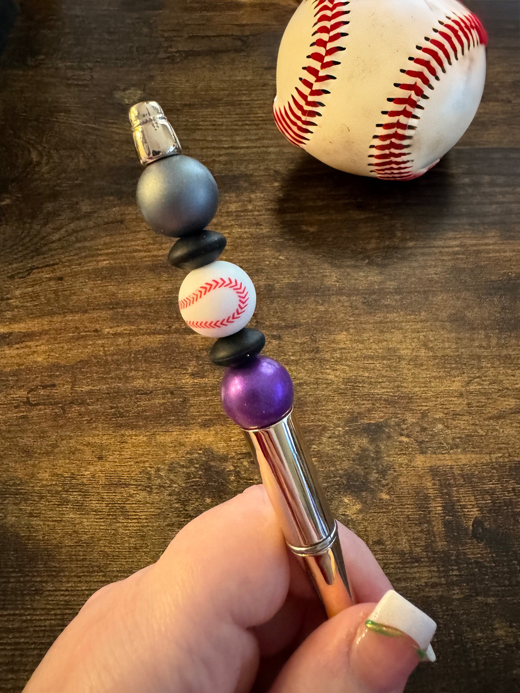 Baseball Pen (plus 15+ Beads) - Customizable Beadable Pen Kit (mystery ...