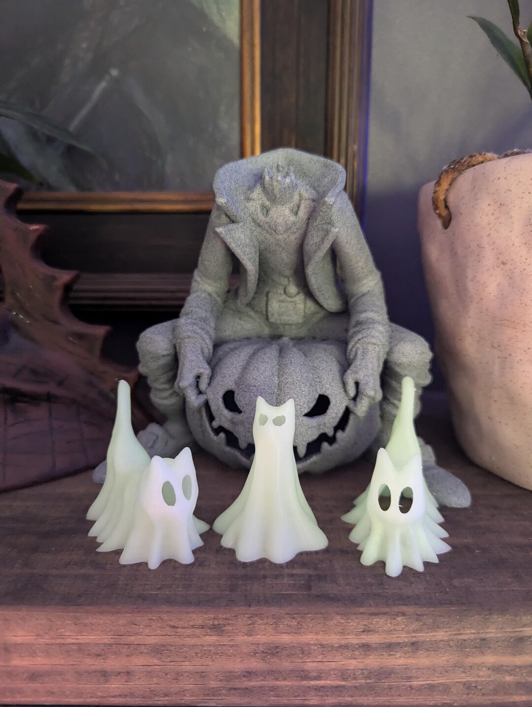 Set of 3 Glow in the Dark Ghost Cats - Spooky Decor for Halloween - Etsy
