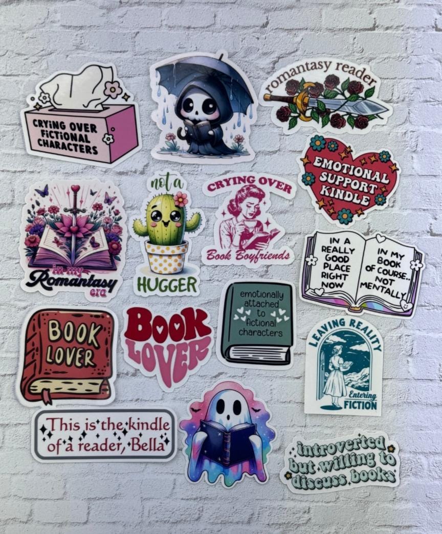 Sticker, Skeleton Sticker, Bookish Baddie Sticker, Bookish Sticker ...