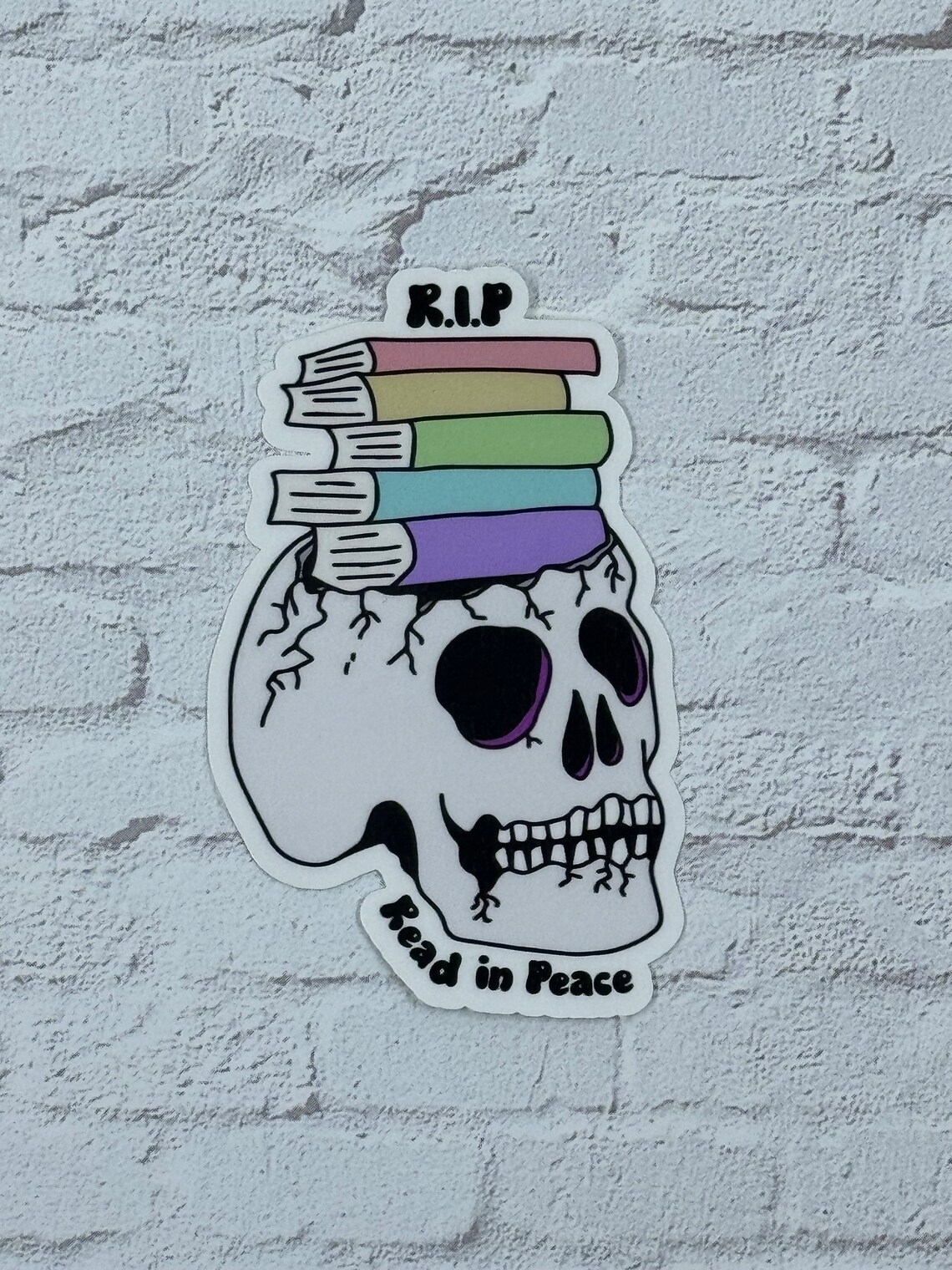 Sticker, Skeleton Sticker, Read in Peace Sticker, Bookish Sticker, Gift ...
