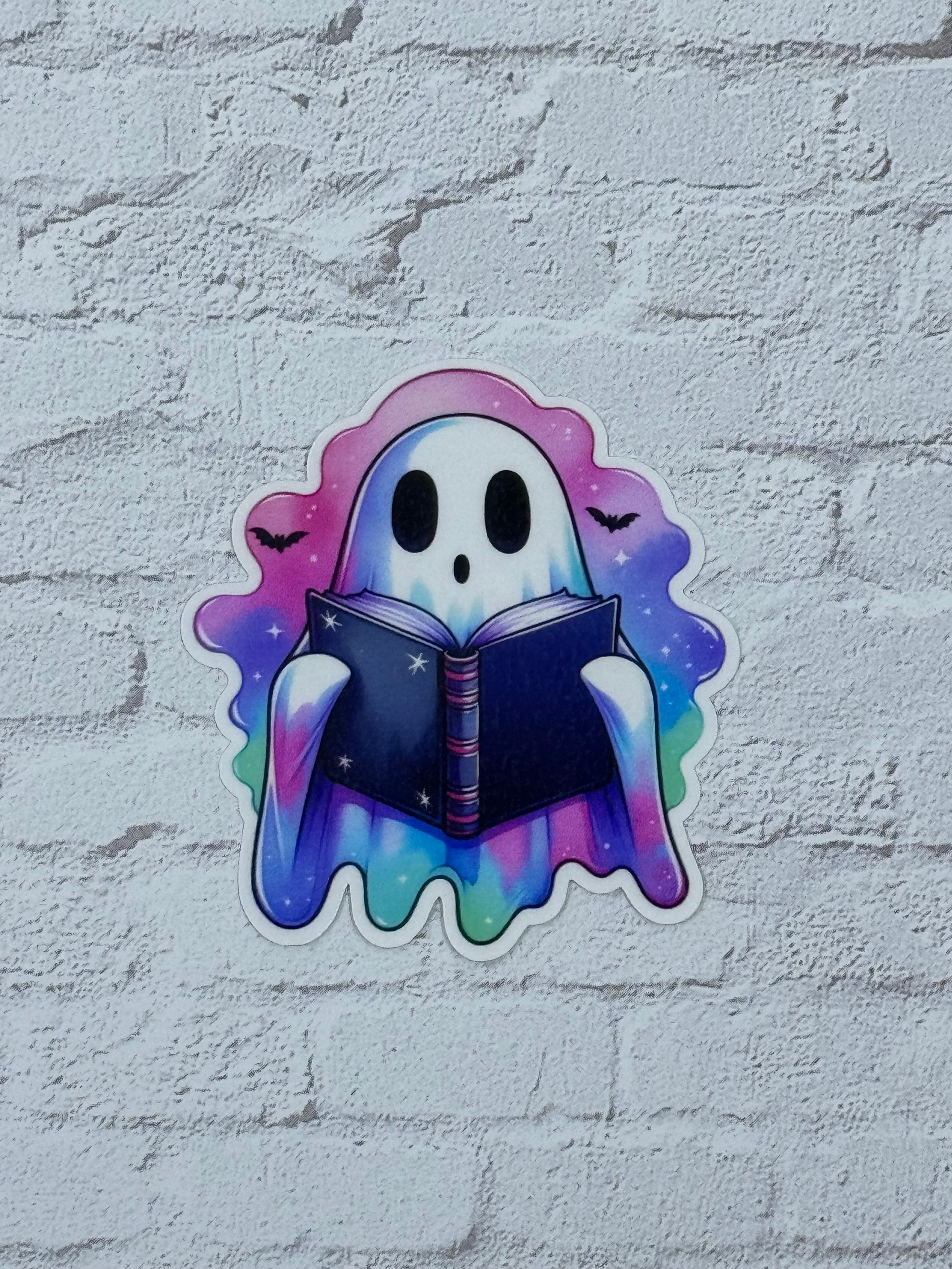 Sticker, Kindle Sticker, Watercolor Ghost Book Sticker, Bookish Sticker ...
