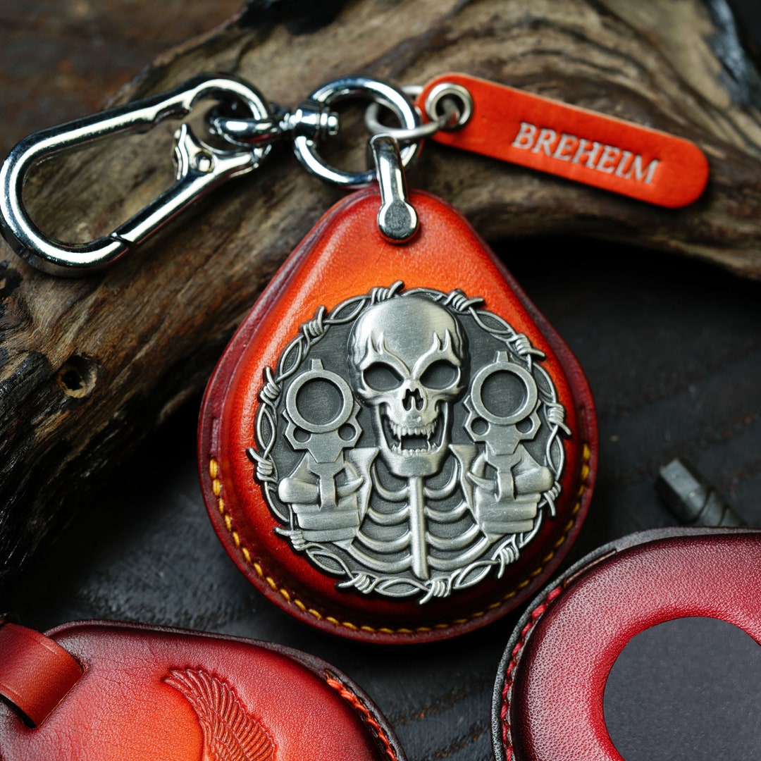 Skull Eagle Emblems Leather Key Fob Cover David 1200 883 Street Glide ...