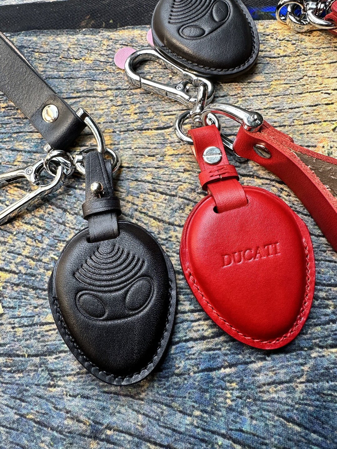 Handcrafted Leather Key Holder for Ducati Motorcycle - Custom Design ...