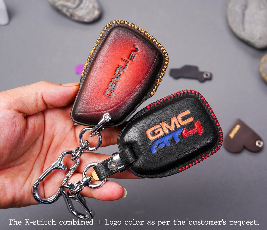 GMC Leather Key Fob Cover for Sierra Yukon Terrain Acadia | Denali EV ...