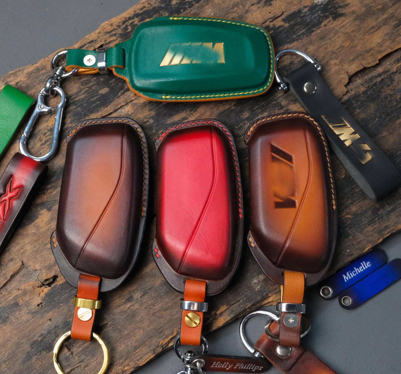Leather Key Fob Cases for X7 G07, Ix, Xm, I7, 2024 M8, F15, F16, E53 ...