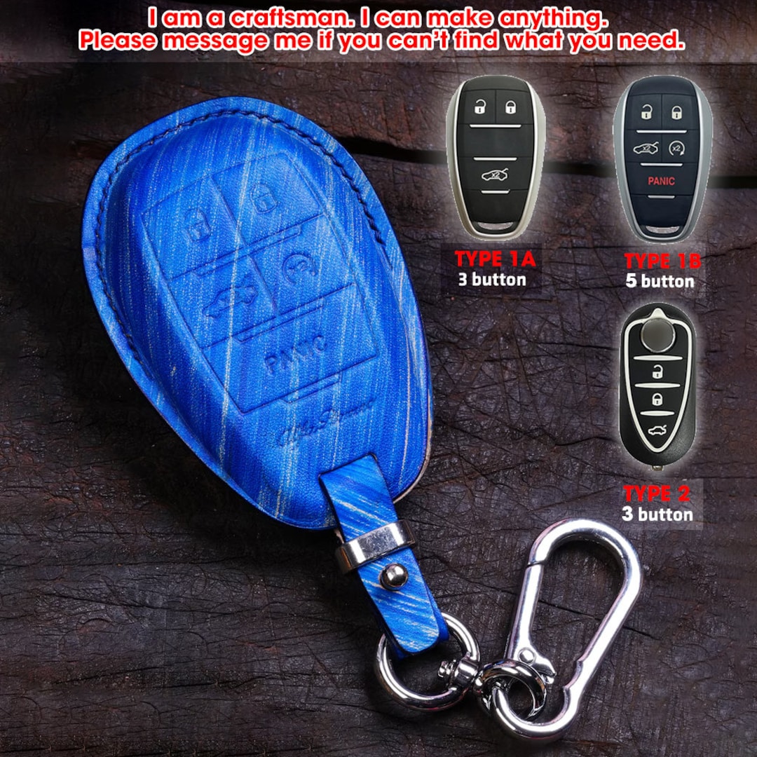 Leather Key Fob Cover Case for 2021 2022 Alfa Romeo Giulia, Stelvio ...