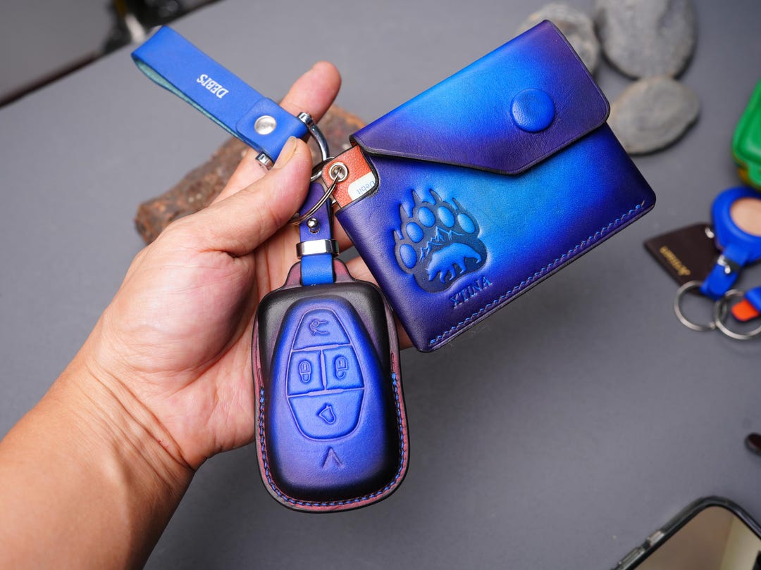 Vinfast VF8, VF9 Leather Key Fob Cover - Smart Keyless Holder With Slim ...
