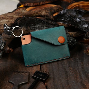 Custom Keychain ID Wallet Personalized Leather Keychain Wallet for ...