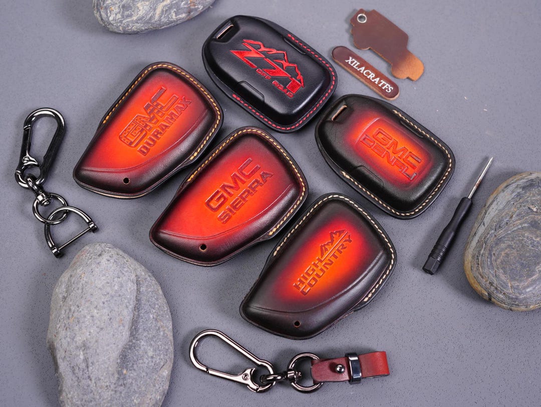 GMC Sierra Leather Key Fob Covers | Yukon Acadia AT4 Denali | Chevy Z71 ...