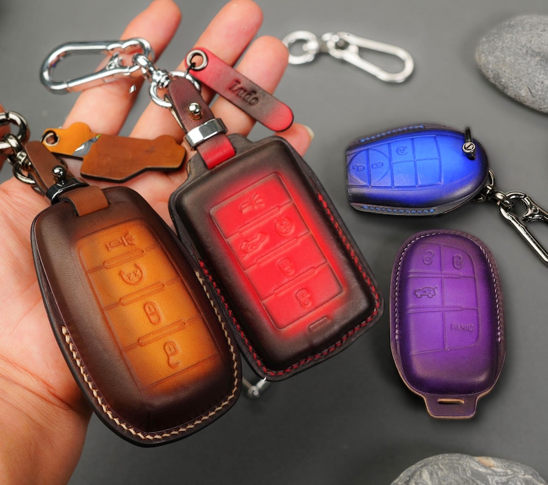 Leather Key Fob Cover Fits Ram 1500 2500 3500 2009–2025 | TRX Style ...
