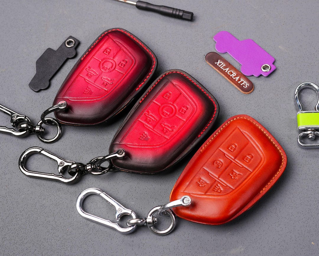 Cadillac Escalade Leather Key Fob Cover Case for XT4 XT5 XT6 CT4 CT5 ...