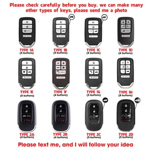 Leather Key Fob Cover for 2022 2023 Honda Civic Accord Vezel CRV HRV ...