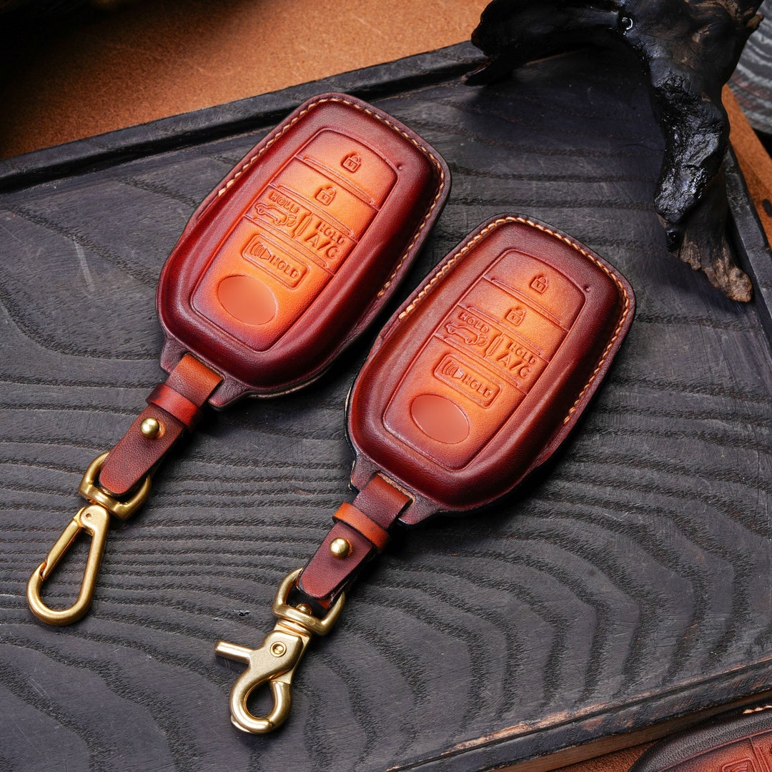 Custom Leather Key Fob Cover for 2022-2024 Toyota RAV4 Venza Bz4x ...