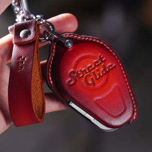 Davidson 2000-2025 Custom Leather Key Cover - CVO, Street Glide, Road ...