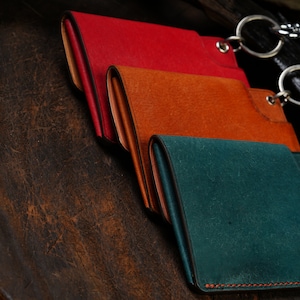 Custom Keychain ID Wallet Personalized Leather Keychain Wallet for ...