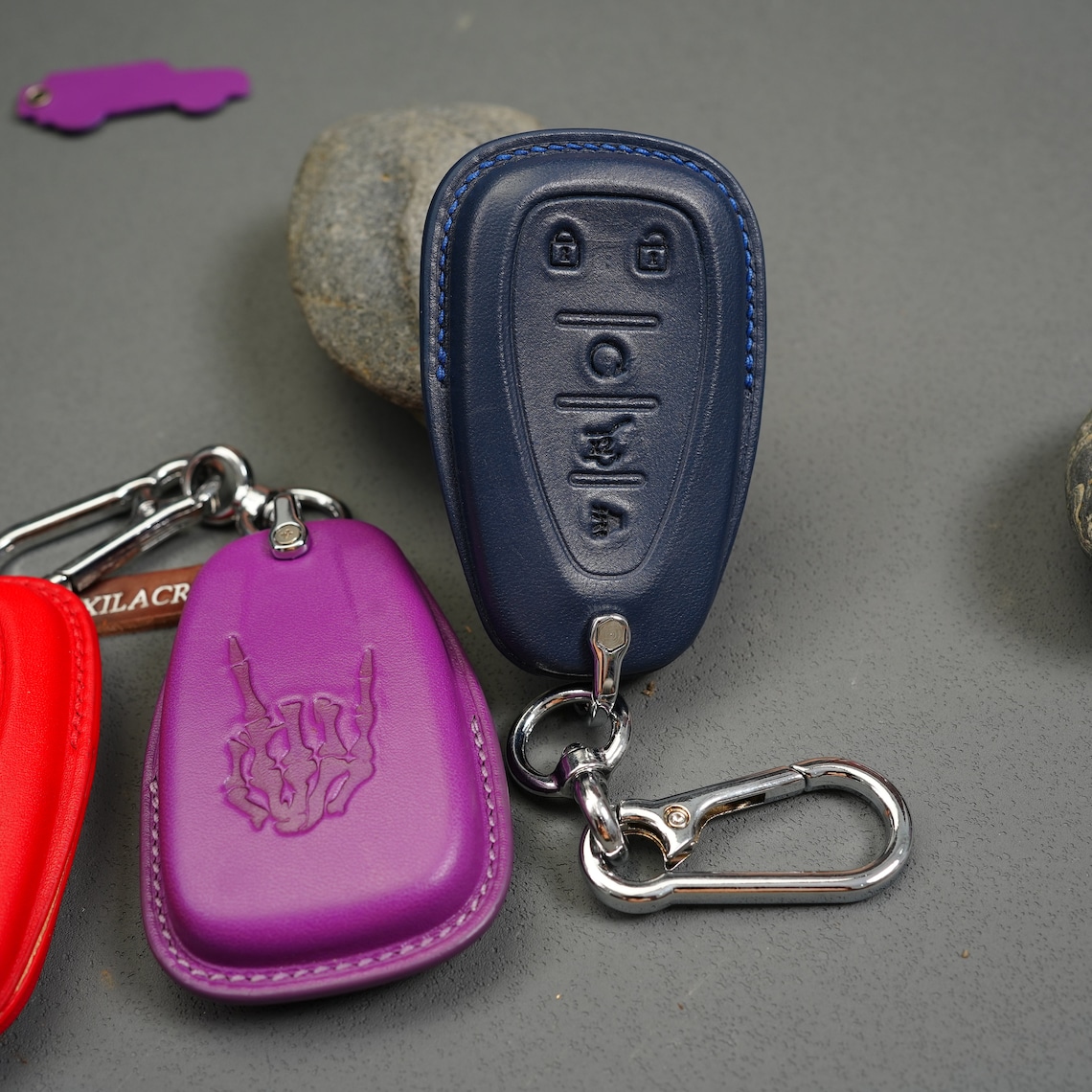 Personalized Leather Key Fob Cover for Chevrolet Blazer, Cruze, Bolt ...